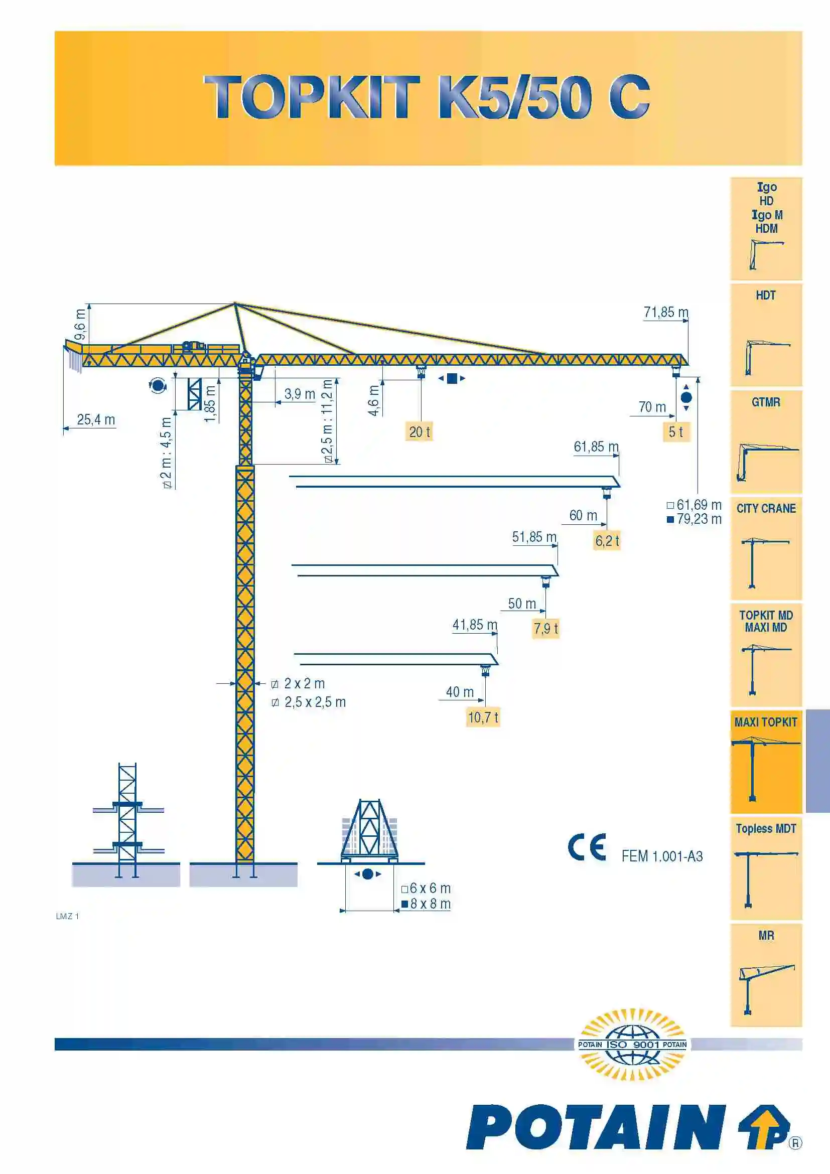 تاور کرین پتن POTAIN K5 50